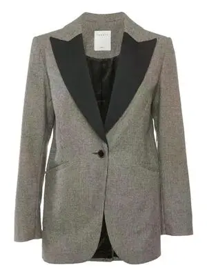 Sandro Houndstooth Wool-blend Blazer - Grey