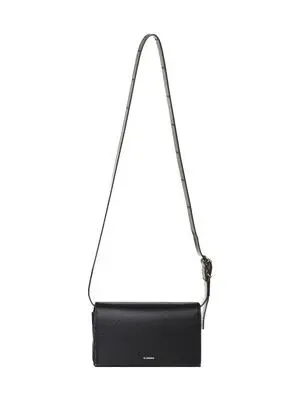 JIL SANDER Logo Shoulder Bag - Black