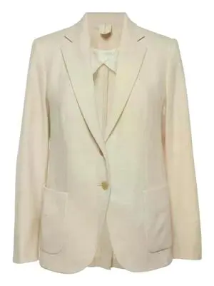 Max Mara Beige Cashmere Notched Lapel Blazer - Neutrals
