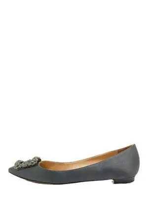 Manolo Blahnik Hangisi Buckle Ballet Flats - Grey