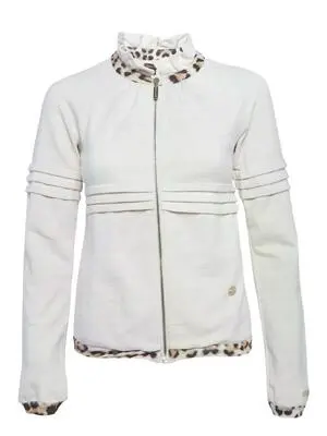 Roberto Cavalli Leopard-print Trim Zip-up Jacket - Neutrals