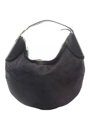Gucci Gg Canvas Horsebit Glam Hobo Bag - Black