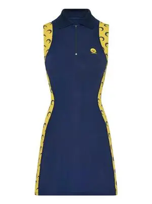MARINE SERRE Moon Print Sleeveless Mini Dress - Blue