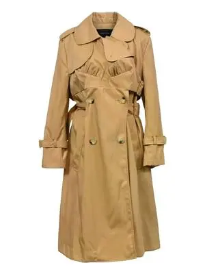 Simone Rocha Ruffled Double-breasted Trench Coat - Neutrals