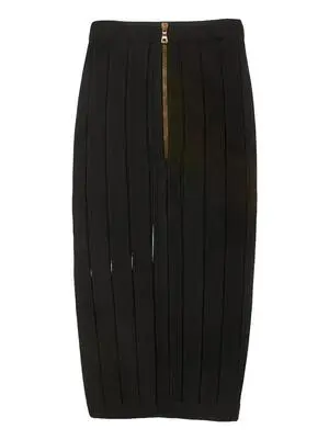 Balmain Sheer-panel Bodycon Midi Skirt - Black
