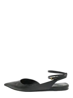 TOM FORD Leather Ankle Strap Flat Pumps - Black