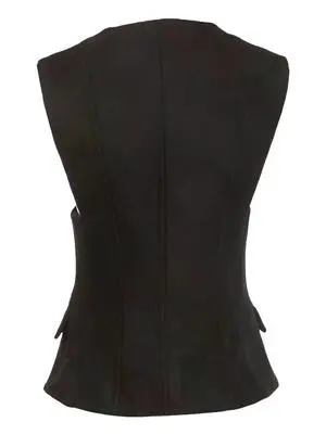 Balmain Sleeveless Zip-up Jacket With Gold-tone Hardware - Black
