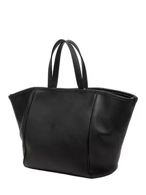 Celine Small Grained Calfskin Folded Cabas Tote Satchel - Black