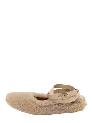 TOD'S Bubble Shearling Ballet Flats - Neutrals