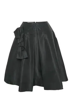 Prada Bow Detail Pleated Mini Skirt - Black