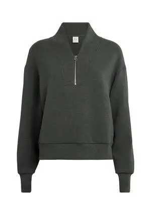 Varley Doublesoft Davidson Quarter-zip Sweatshirt - Green