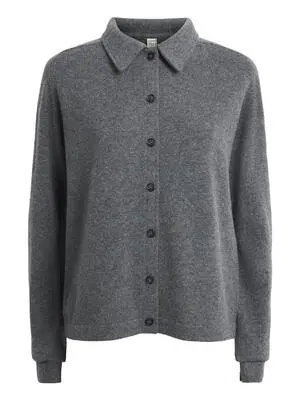 TOTEME Cashmere Polo Cardigan - Grey