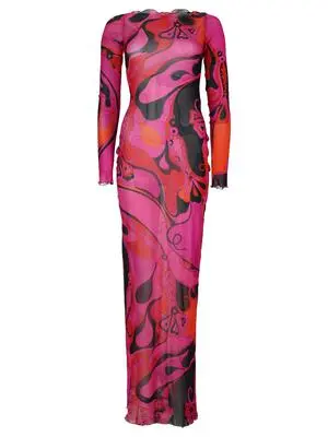 Emilio Pucci Orchid Tulle Maxi Dress - Fuchsia