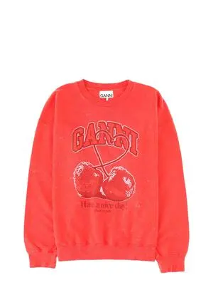 GANNI Cherry Print Sweatshirt - Red
