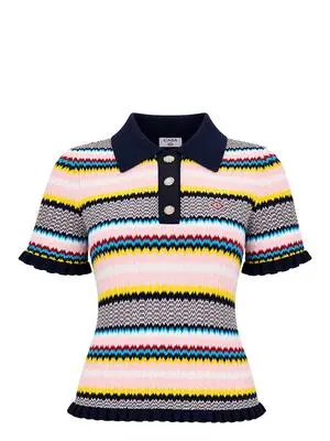 Casablanca Casablanca Maglia Polo With Chevron Motif Multicolour