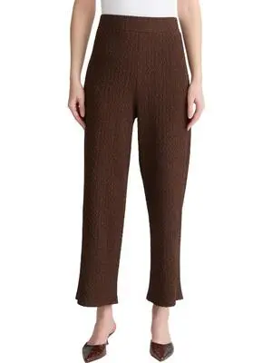 Jones New York Puckered Wide Leg Pull-on Ankle Pants - Fudge