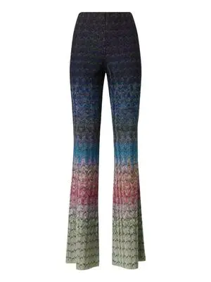 Missoni Zigzag Knit Flared Trousers - Blue