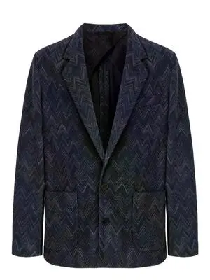 Missoni Zigzag Knitted Jacket - Blue