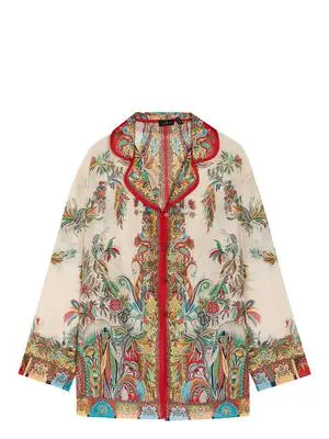 Etro Printed Silk Cover-up Shirt - Multicoloured