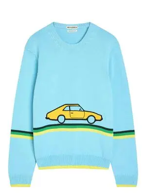 JW Anderson Car Striped Cotton-knit Jumper - Blue