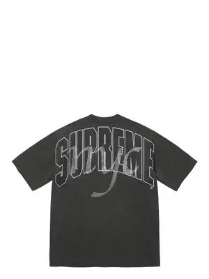 Supreme Ss26 Rhinestone Script S/s T-shirt - Black