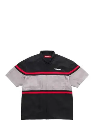 Supreme Ss26 Silk Zip Up S/s Shirt - Black