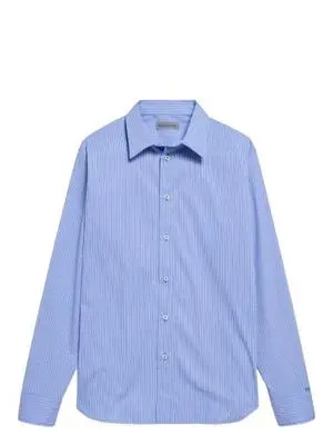 Balenciaga Striped Concealed-placket Shirt - Cornflower