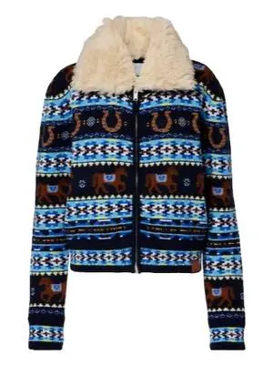 Stella McCartney Intarsia Virgin Wool Zip-up Cardigan - Multicolor
