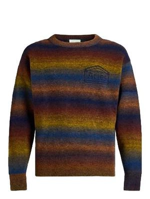 Aries Striped Crewneck Sweater In Polyacrylic, Polyamide, Viscose, Wool, And Textile Fibers - Rust
