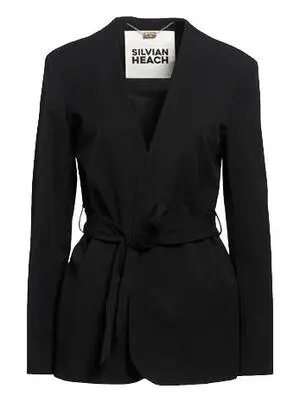 SILVIAN HEACH Chocolate Polyester Viscose Elastane Jacket - Black