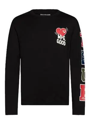 True Religion Man T-shirt Cream Size Xl Cotton Black