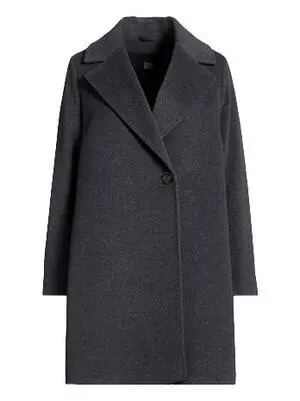 Cinzia Rocca Charcoal Wool, Polyamide, And Cashmere Coat - Grey
