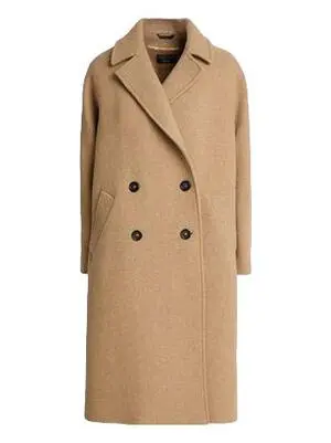 Cinzia Rocca Coat In Wool And Polyamide - Sand
