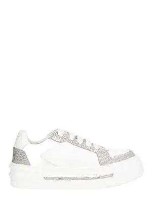 Rene Caovilla Calfskin Embellished Flatform Sneakers - Silver