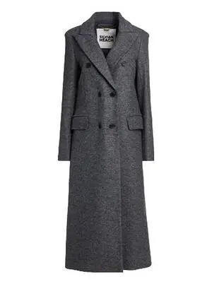 SILVIAN HEACH Double-breasted Military Polyester Coat - Grey