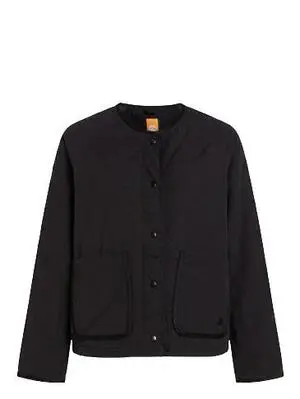 Timberland Quilted Cotton And Nylon Jacket With Grosgrain Trims - Black