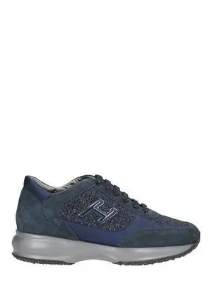 Hogan Leather And Suede Low-top Sneakers - Blue