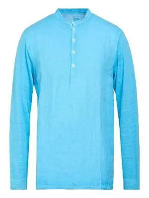 120% Lino Shirt Light Size Linen - Blue