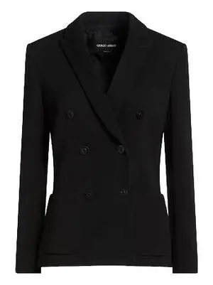Giorgio Armani Virgin Wool Blend Blazer - Black