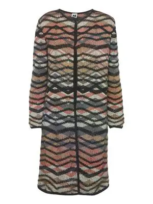 Missoni Zigzag Knit Long Cardigan - Black
