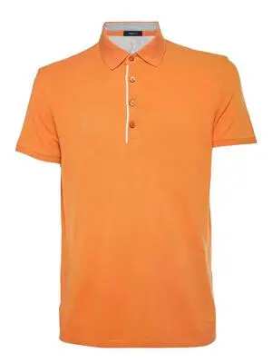 Zegna Pique Knit Polo Shirt - Orange