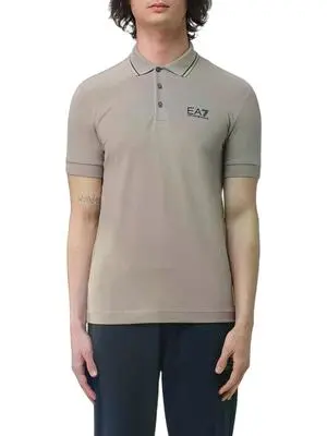 EA7 Logo-print Short-sleeve Polo Shirt - Neutrals