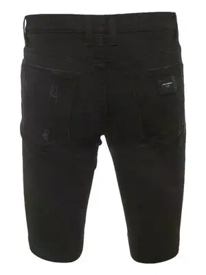 Dolce & Gabbana Distressed Denim Shorts - Black