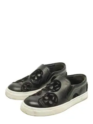 Alexander McQueen Skull Leather Slip-on Sneakers - Black