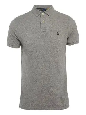 Polo Ralph Lauren Pique Embroidered-logo Polo Shirt - Grey