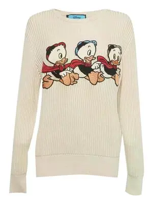 Gucci Disney Donald Duck Embroidery Sweater - Neutrals