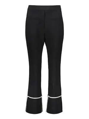 ELLERY Jersey Contrast Trim Flared Trousers - Black