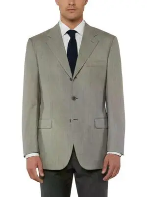 Brioni Palatino Single-breasted Pinstripe Wool Blazer - Grey