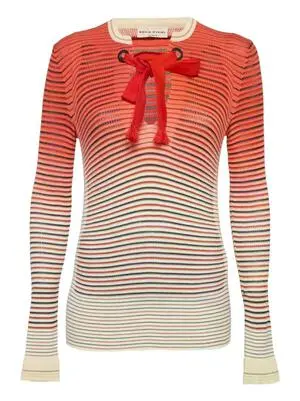 Sonia Rykiel Paris Striped Long-sleeve Sweater - Red