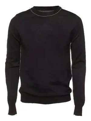 MAISON MARGIELA Contrast-trim Knit Sweater - Black